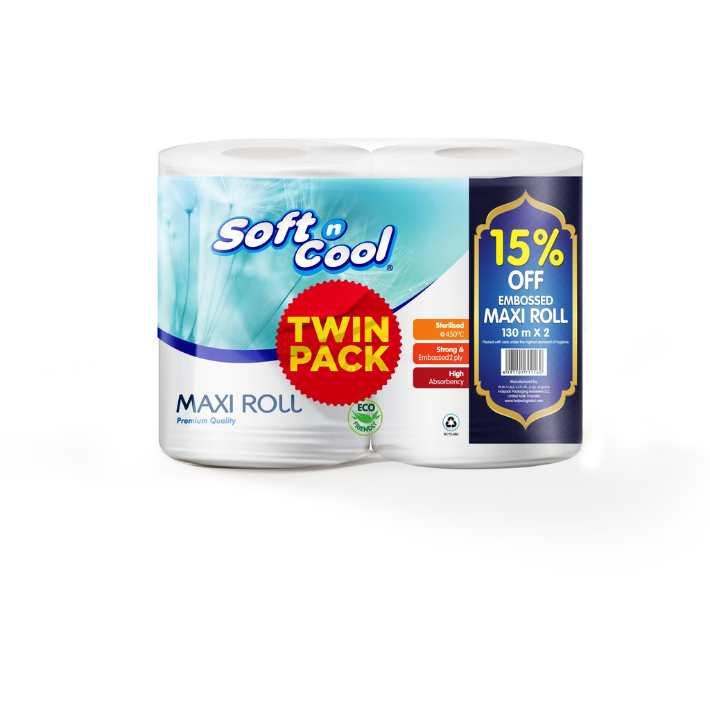 6 Pieces Soft N cool Maxi Roll Twin Pack (3x2 Rolls) – hotpack.bh
